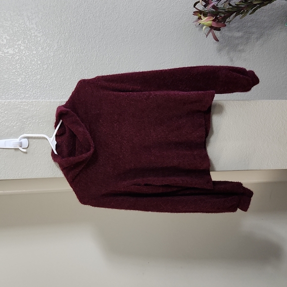 Lulus | Sweaters | Lulus Chenille Turtleneck Cropped Burgundy Sweater ...